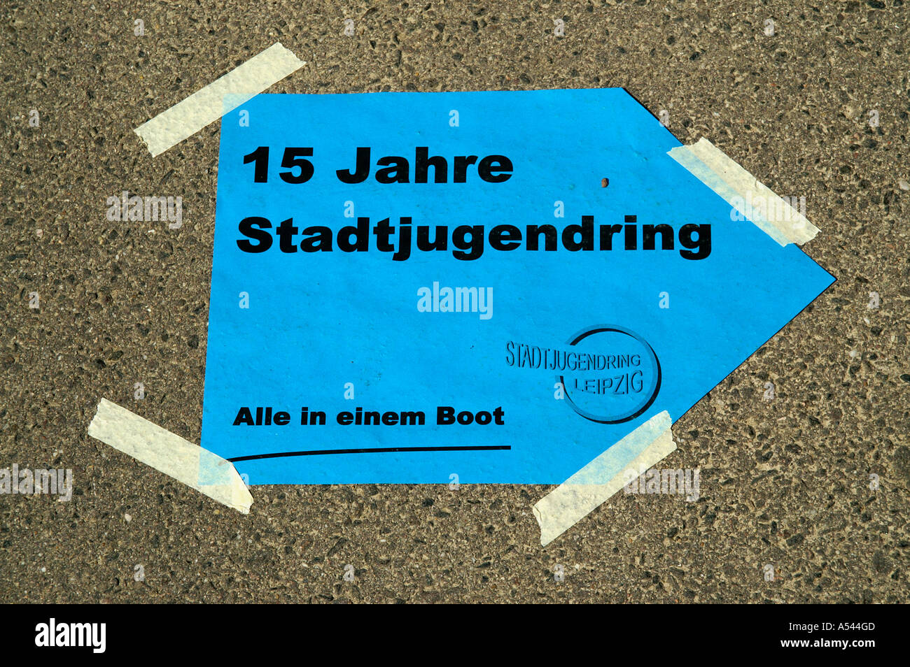 Glued on sign Stock Photo - Alamy