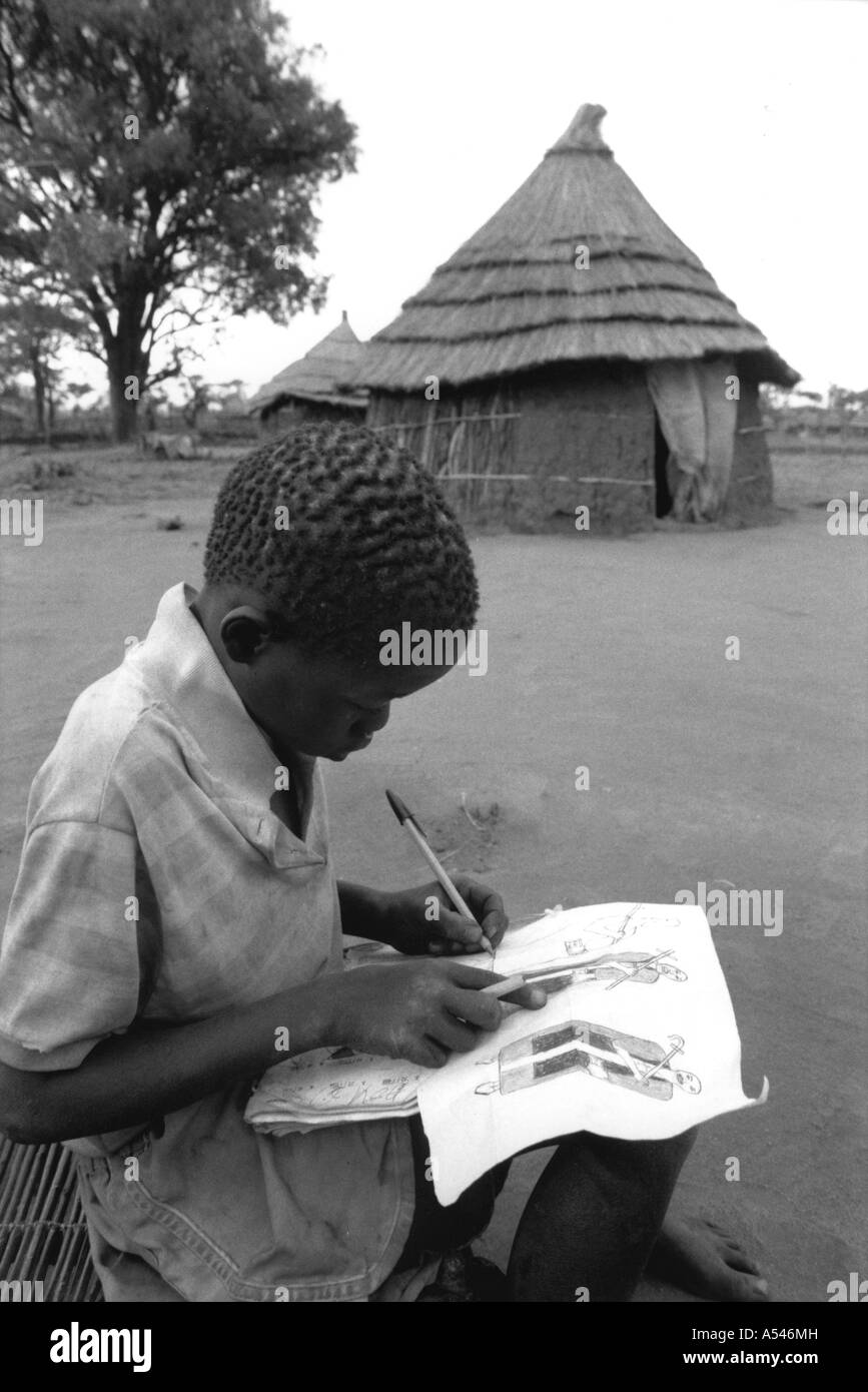 Painet hm1753 black and white schools boy drawing new cush displaced ...