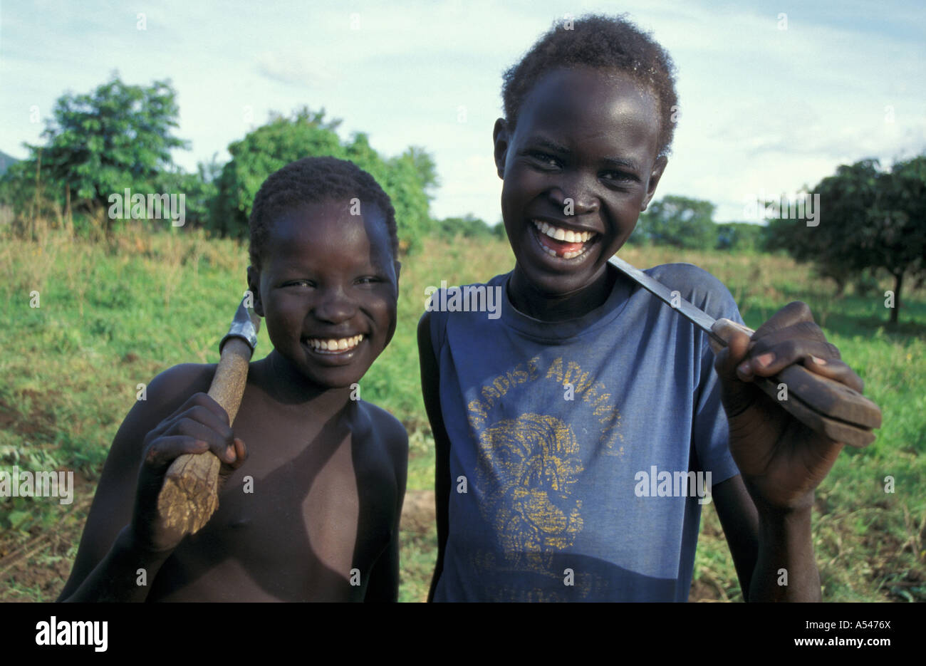 Painet hm1781 south sudan boys machetes used for farming chukudum ...