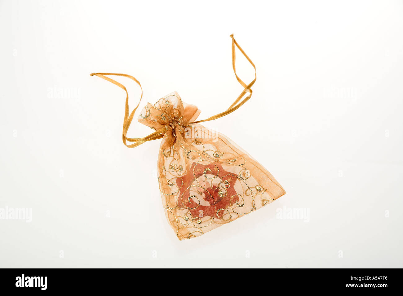 Little brocade bag as gift packaging Stock Photo - Alamy