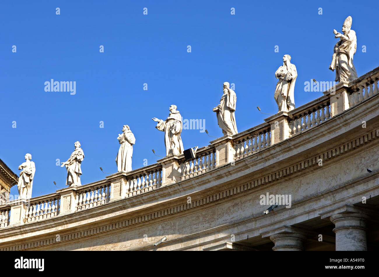 Ionic entablatures Colonnade St. Peter's square Vatican Rome Stock ...