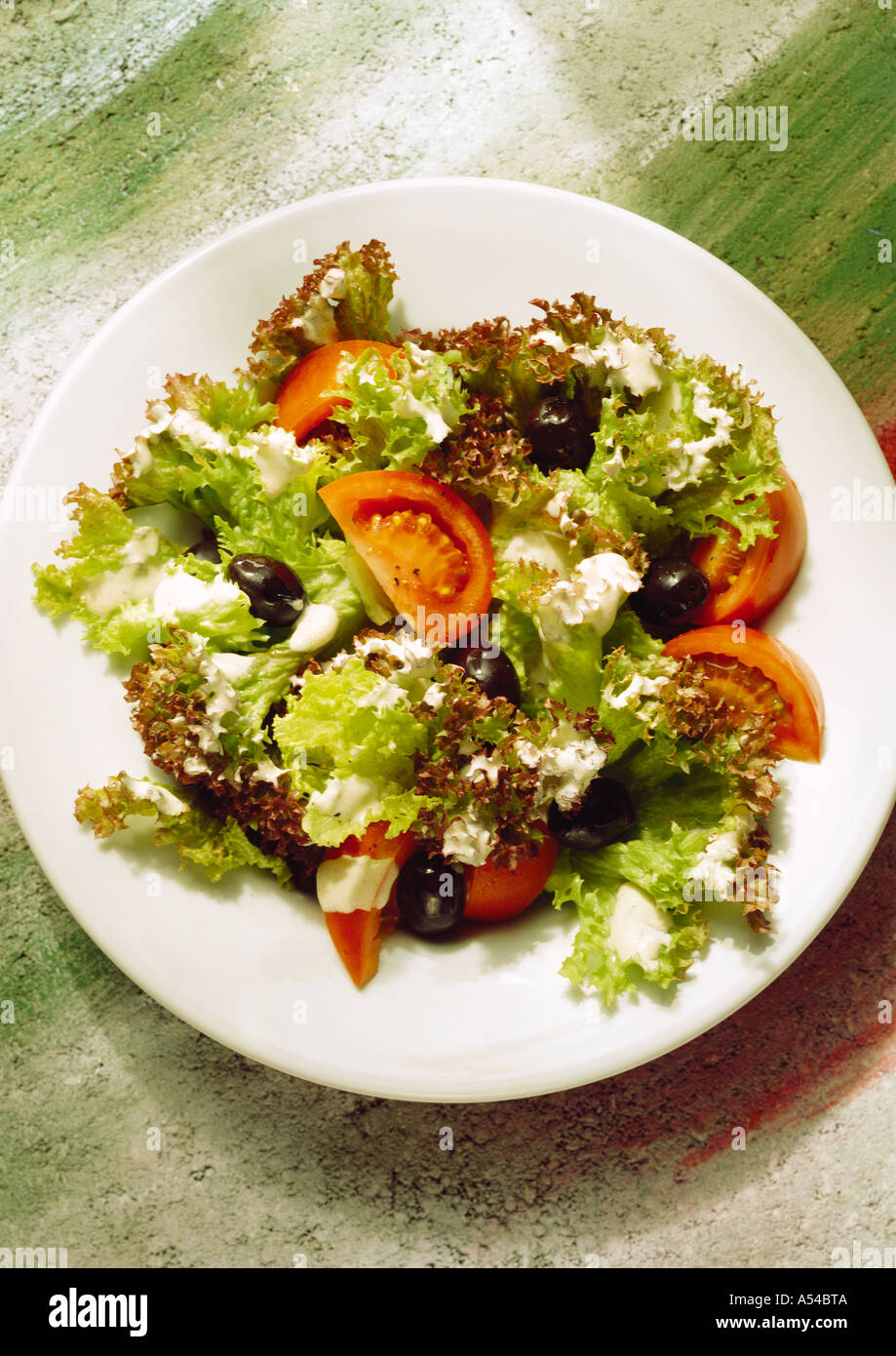 Leaf Lettuce with Special Dressing Stock Photo - Alamy