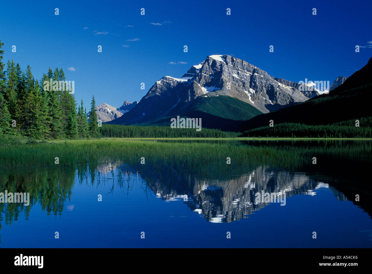 Reflection of Mt. Patterson in Waterfowl Lake Banff National Park ...