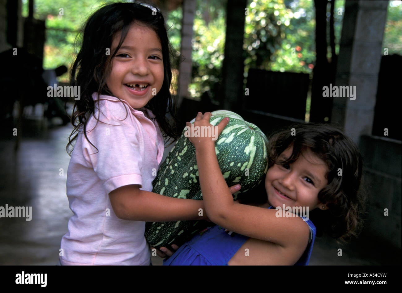Painet hn1915 5021 salvador girls girl water melon chelatenango country ...