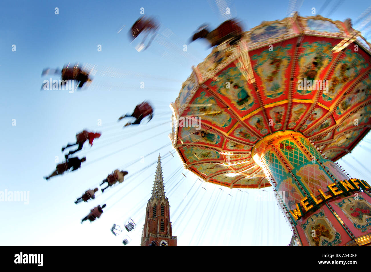 Carousel carrousel roundabout on the Auer Dult fair in Munich Bavaria ...