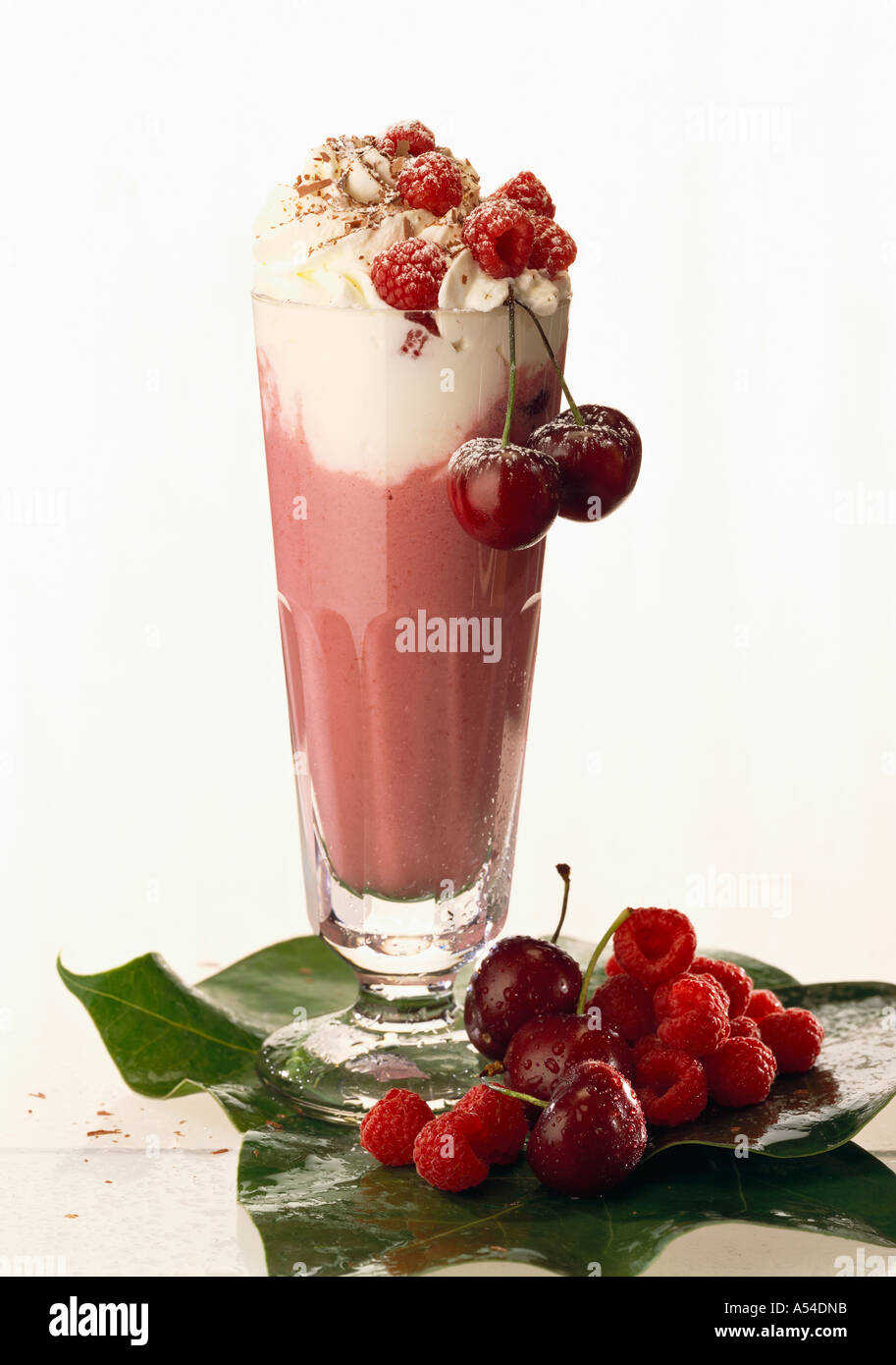 Milkshake with Fruits Stock Photo - Alamy