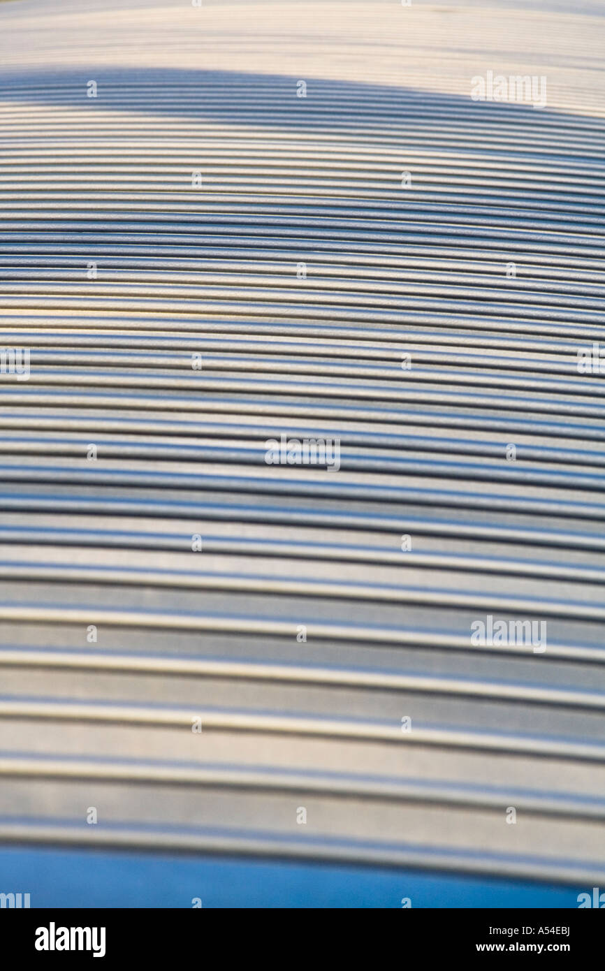 Ribbed metal roof with sunlight and shade patterns Stock Photo - Alamy