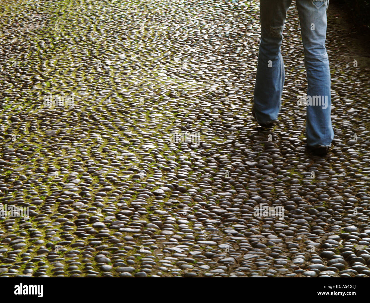 pavement detail made of pebbles Stock Photo - Alamy