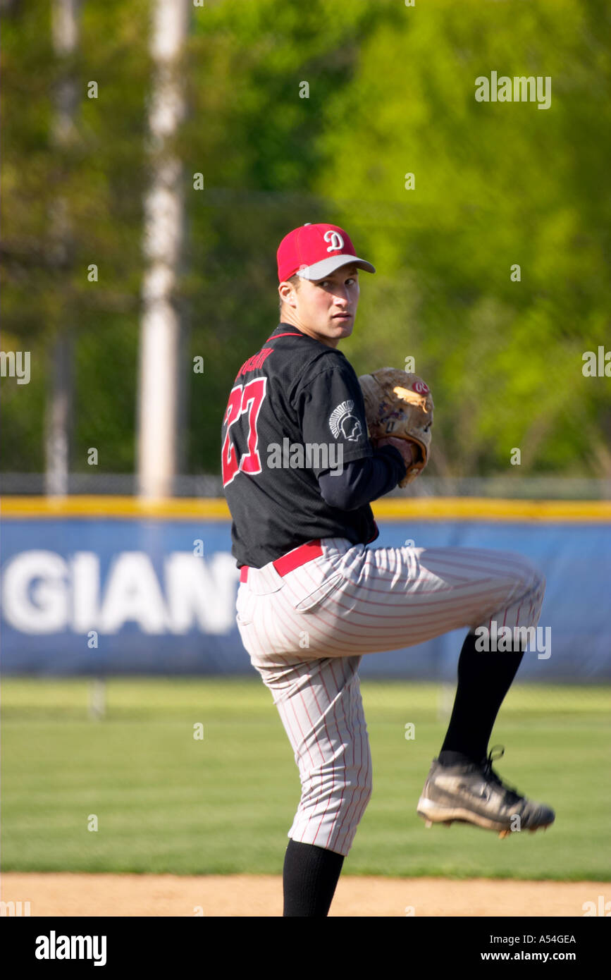 BASEBALL Deerfield Illinois High school boys varsity game pitcher ...