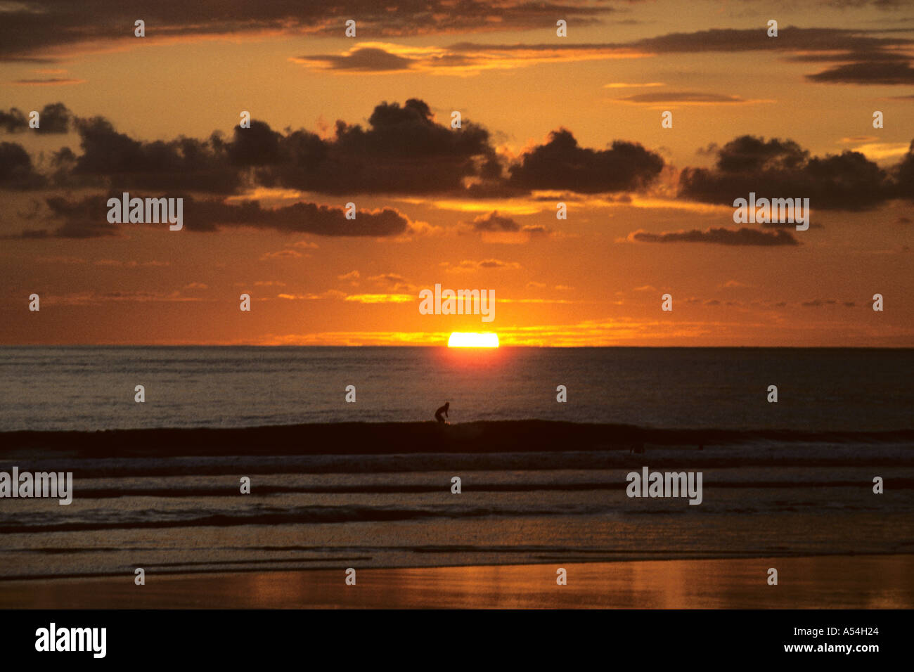 Surfing at Sunset Playa Dominical Costa Rica Stock Photo - Alamy