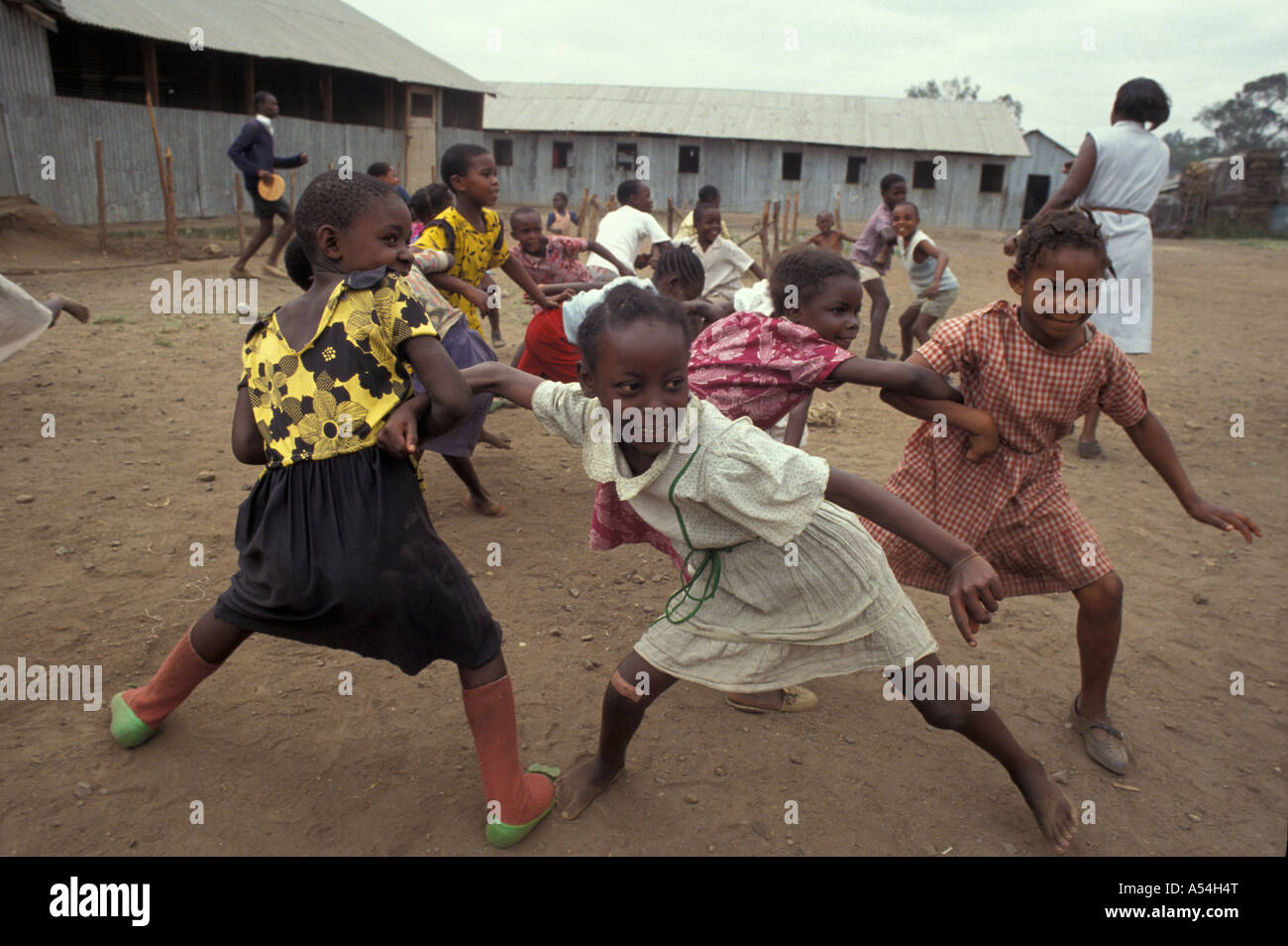 Painet hq1479 kenya girls playing school yard nairobi children ...