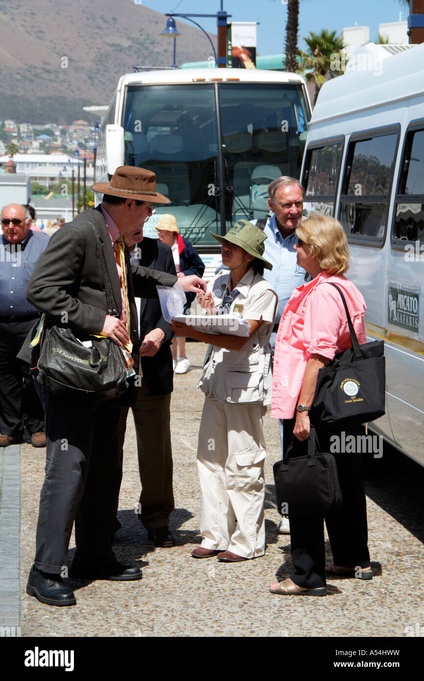Tourists and guide with tour.Tour group. Cape Town South Africa RSA ...