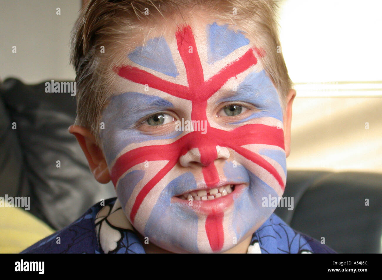 Boy with painted face Stock Photo - Alamy