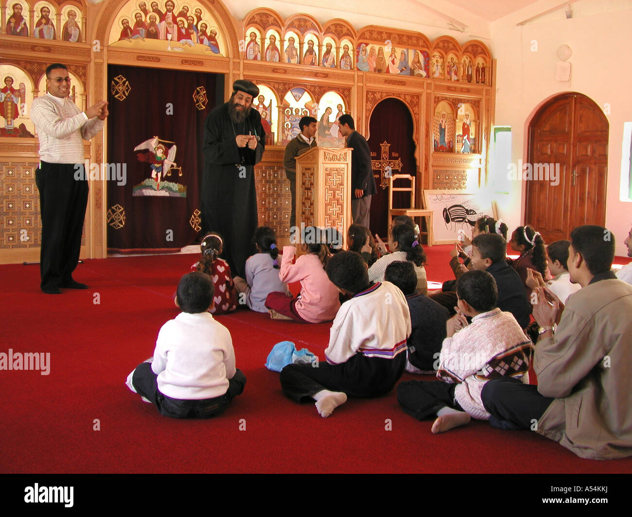 Painet ip1570 8019 egypt bishop tawadros talking children coptic ...