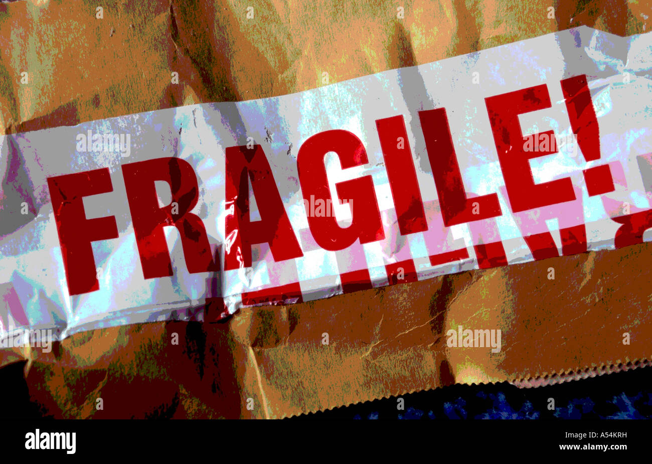 "Fragile" sticker (posterized Stock Photo - Alamy