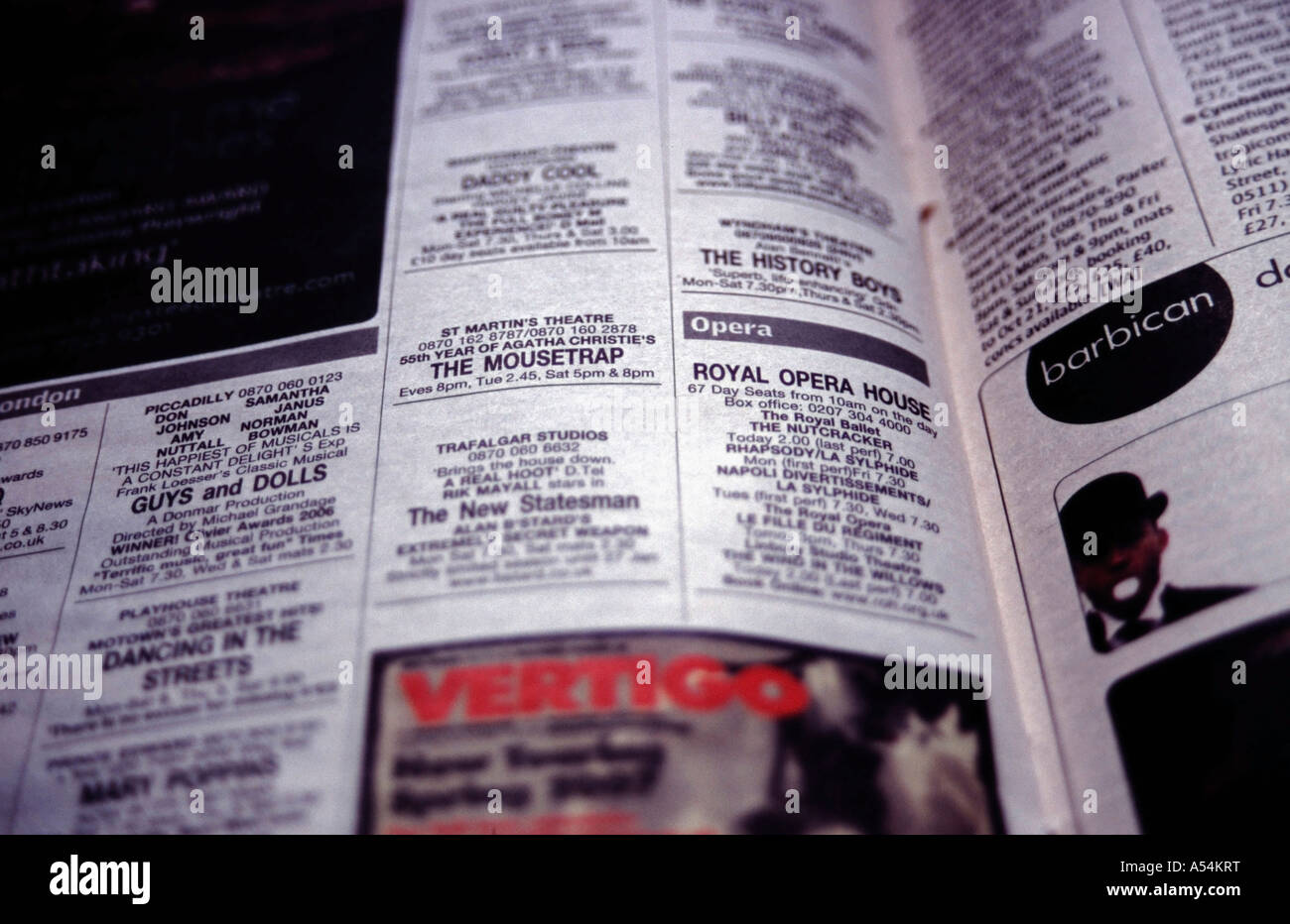 Theatre listings - London Stock Photo - Alamy