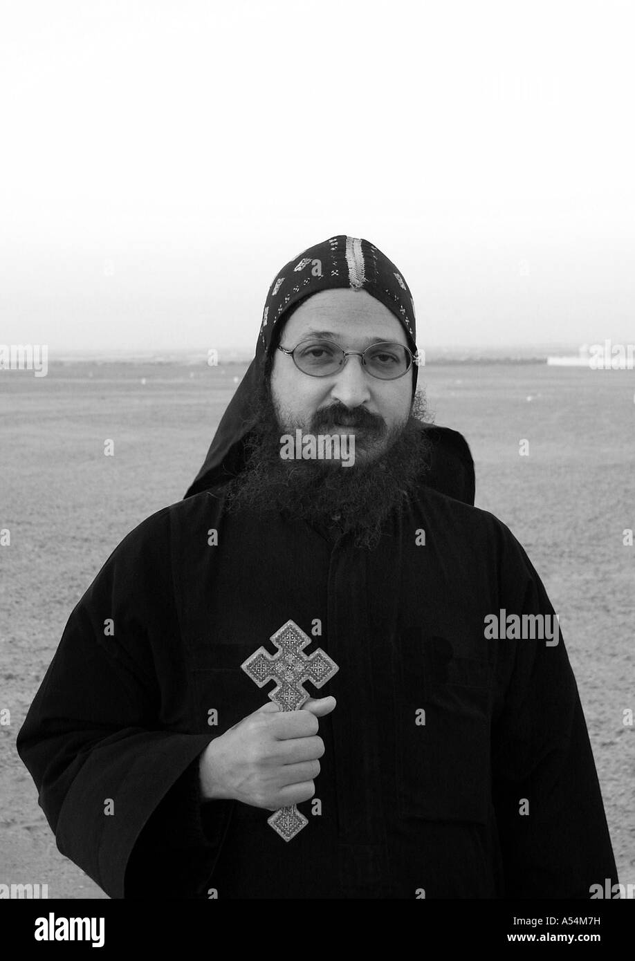 Painet ip1635 8111 black and white egypt father yehness standing desert ...