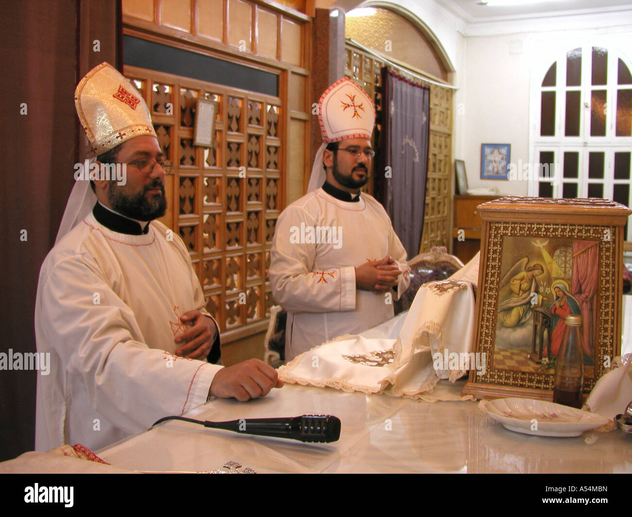 Painet ip1650 5780 egypt fathers younas father thomas celebrating mass ...