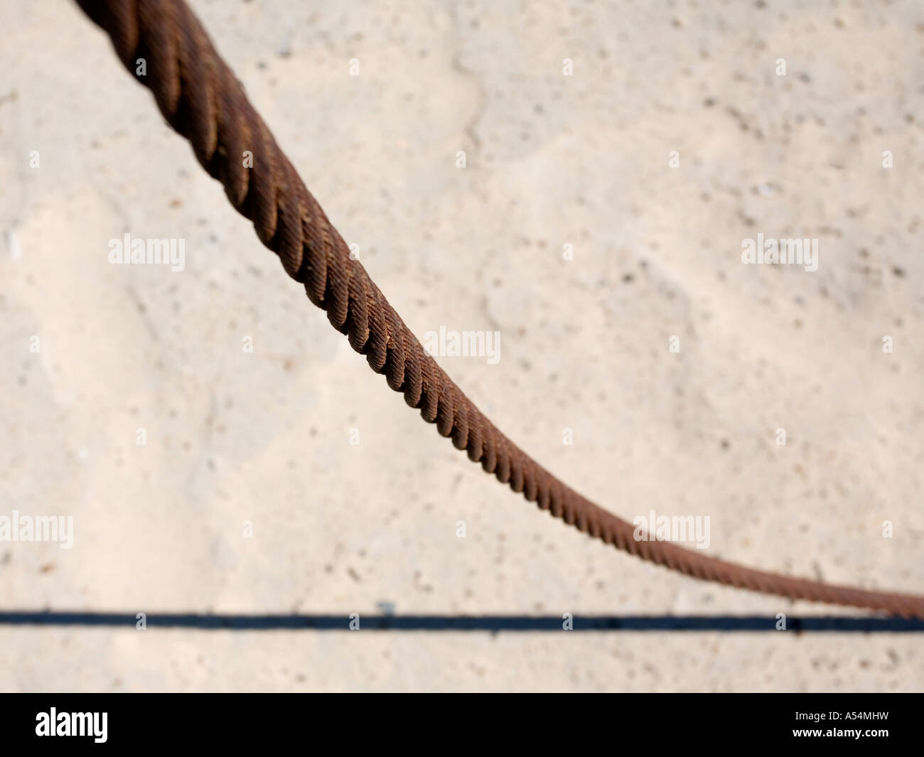 Rusty braided steel rope Stock Photo - Alamy