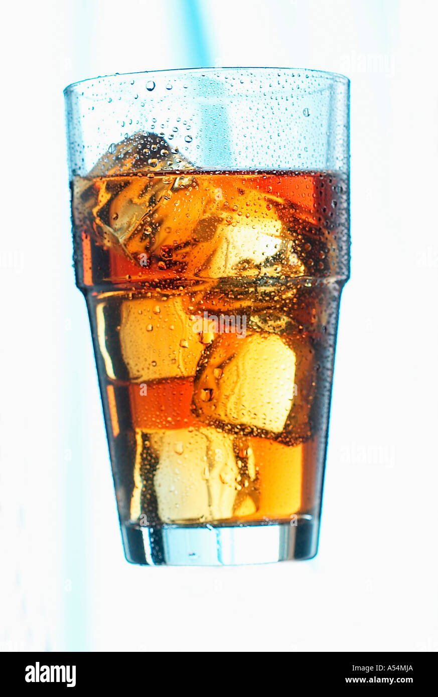 Glass of iced tea with ice cubes Stock Photo - Alamy