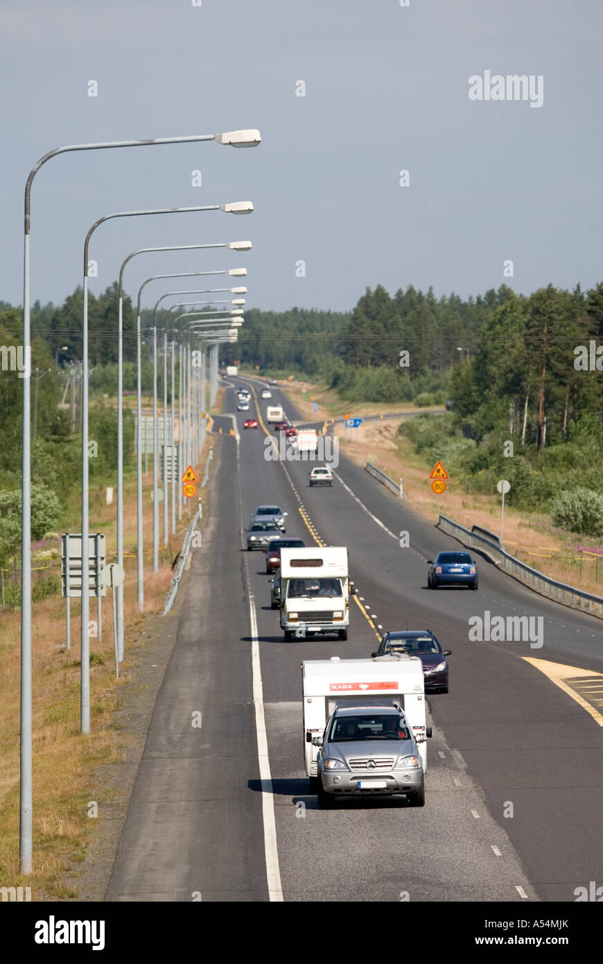 Summertime traffic on Finnish highway , Finland Stock Photo - Alamy