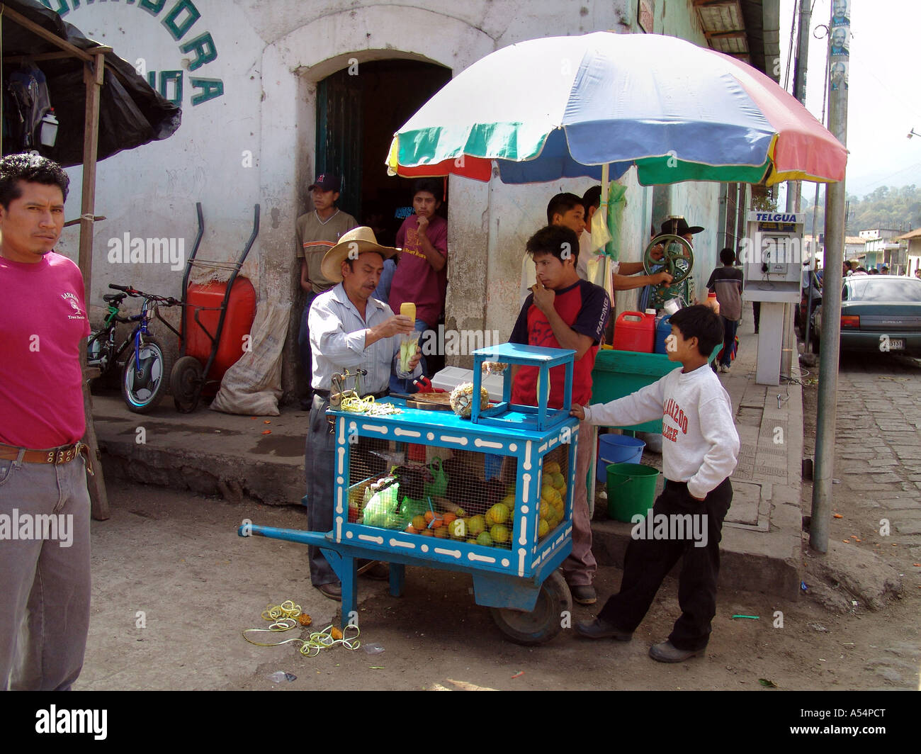 Painet ip1776 guatemala fruit drink seller weekly mayan market san ...
