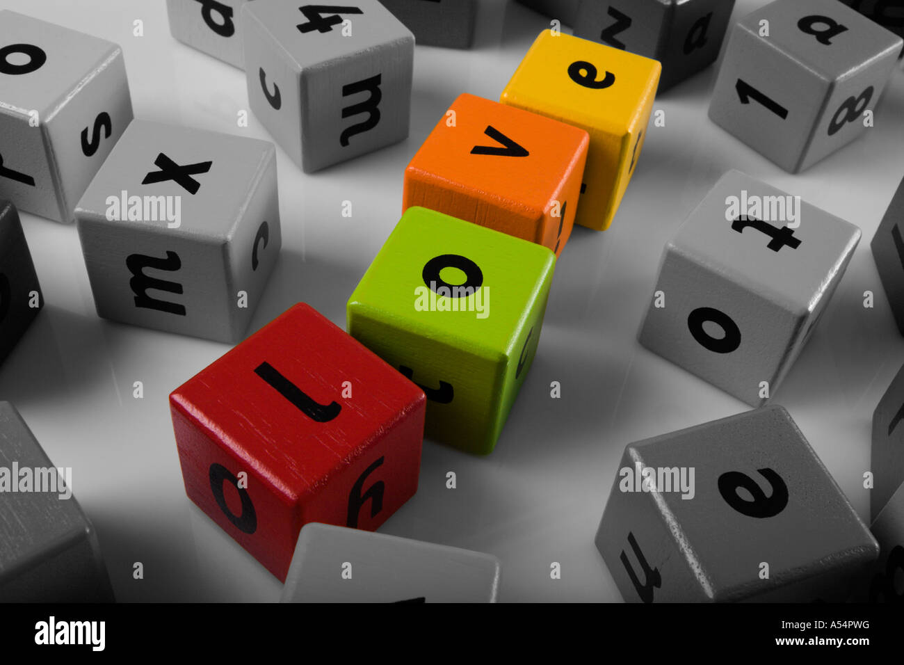 children's building blocks spelling out love 3 0f 4 images Stock Photo ...