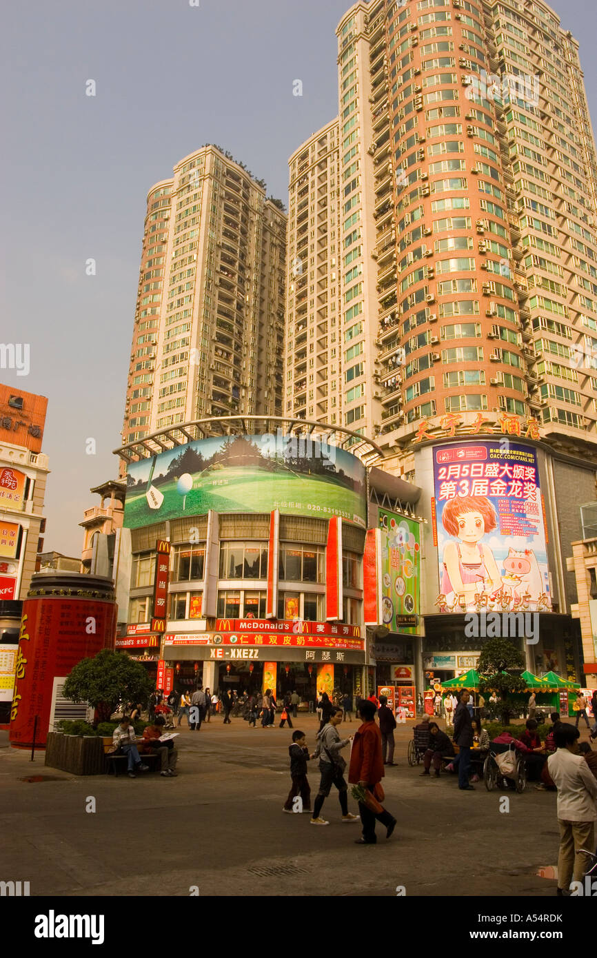New pedestrian zone with McDonald s shopping district in Gaungzhou ...