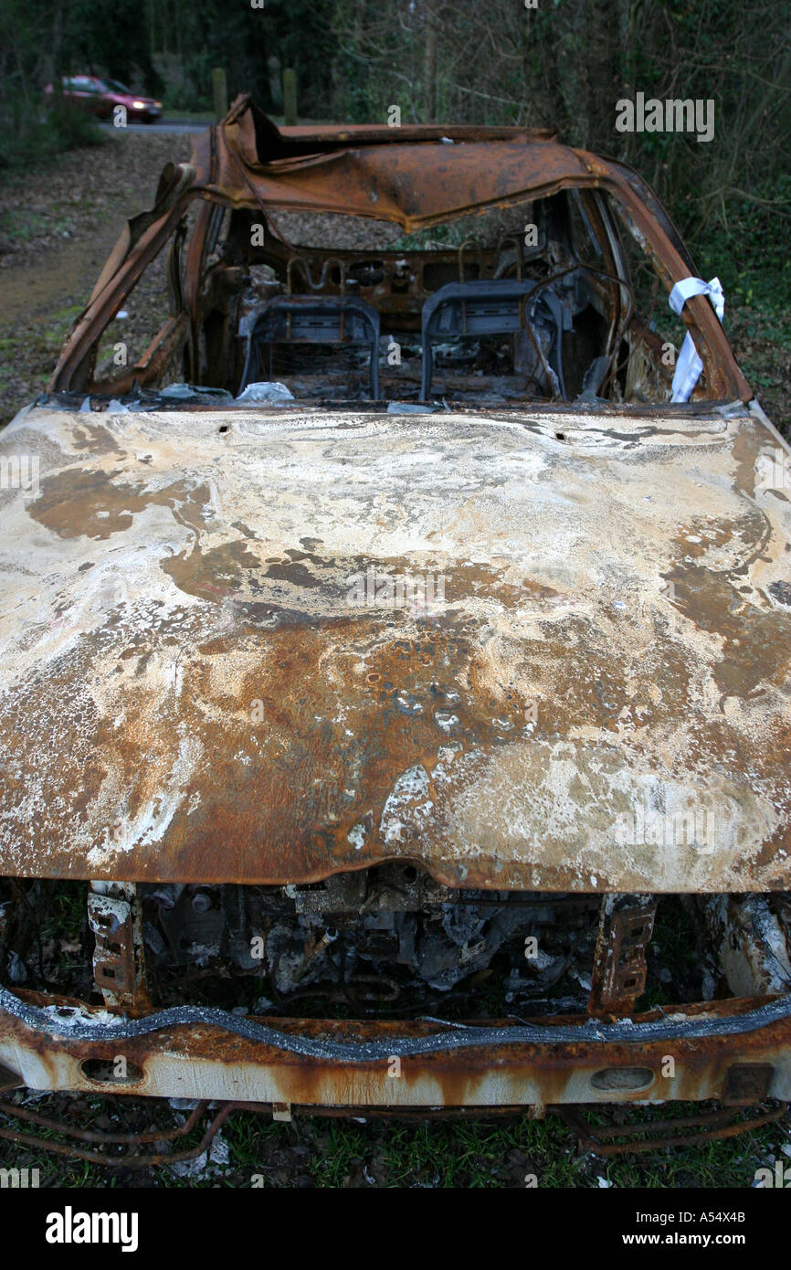 Rusty burnt out car shell hi-res stock photography and images - Alamy