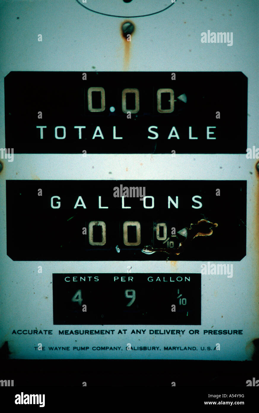Mechanical gas pump readout Chilmark MA Stock Photo - Alamy