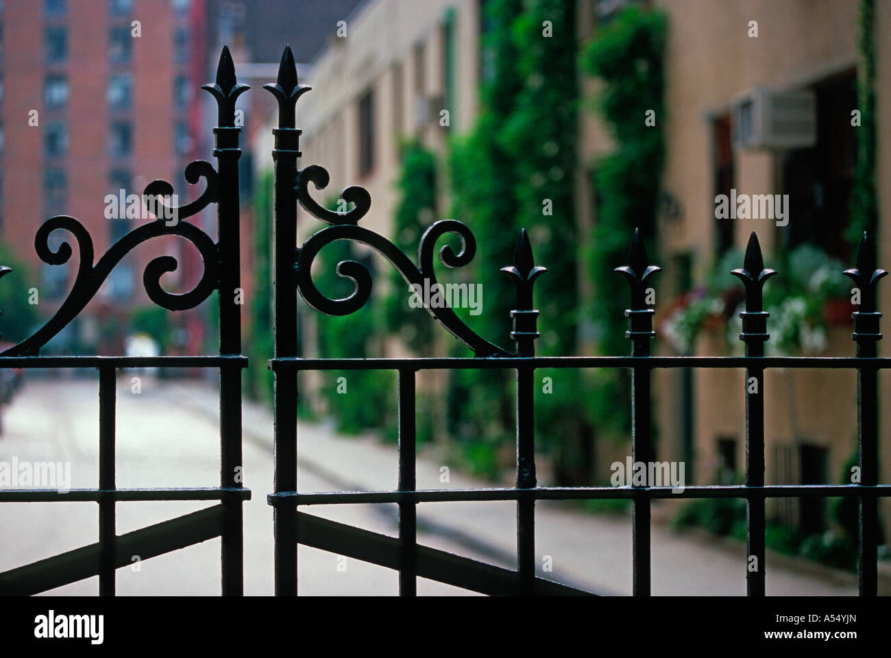 Wrought iron gate new york hi-res stock photography and images - Alamy