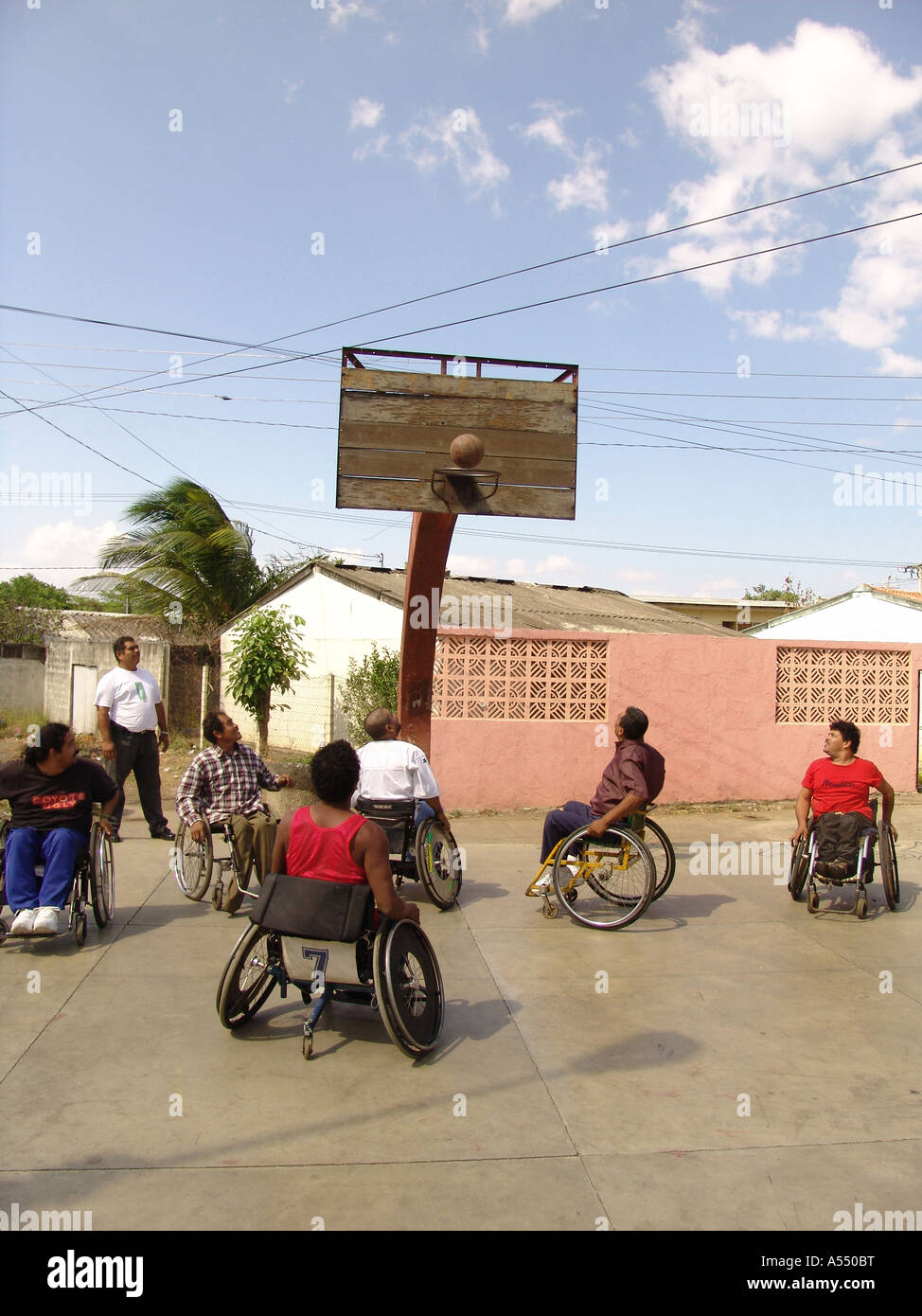 Painet ip2267 nicaragua physically handicapped men playing basketball ...