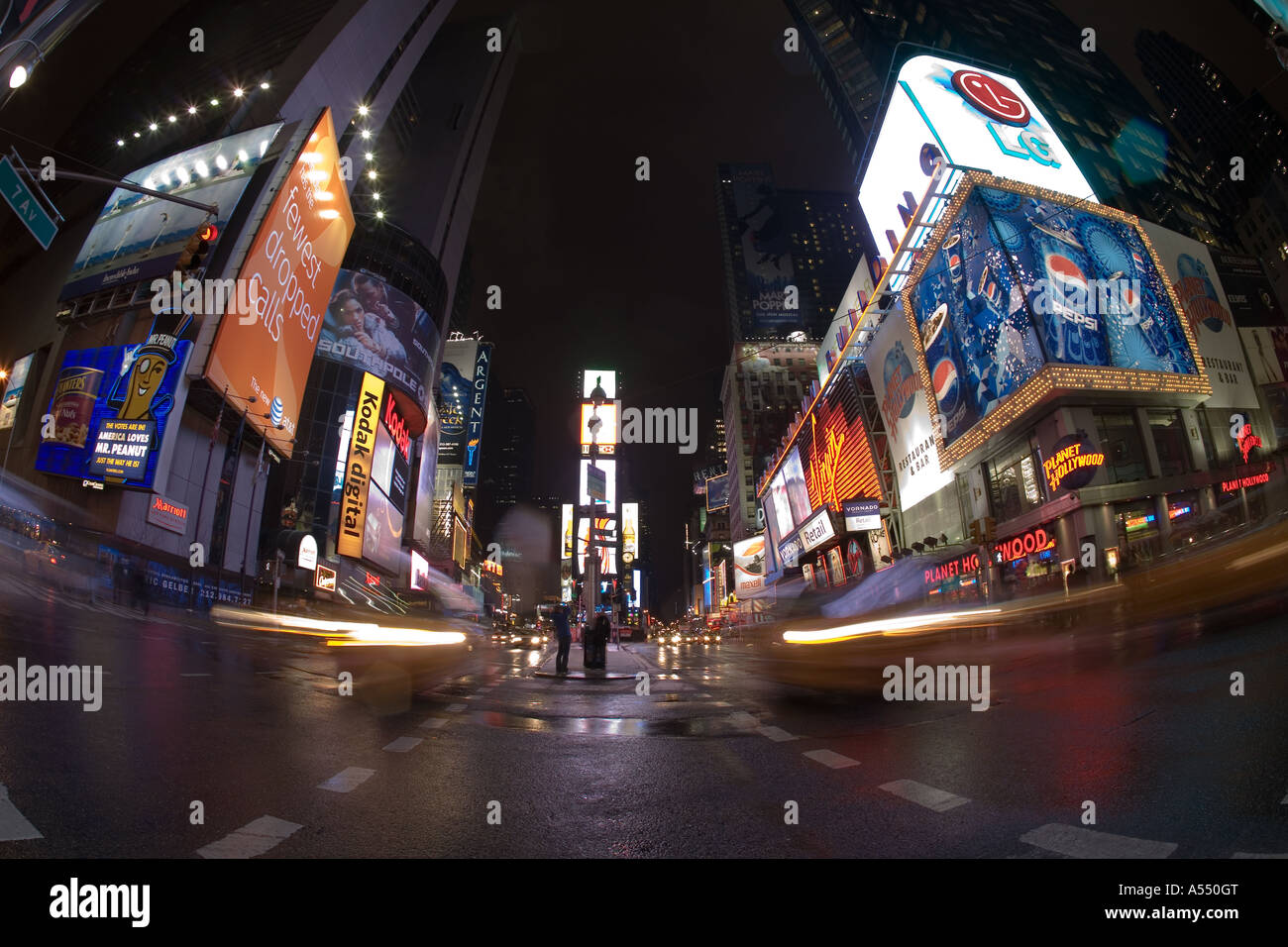 Broadway and 7th Ave Times Square during the snow NYC Stock Photo - Alamy