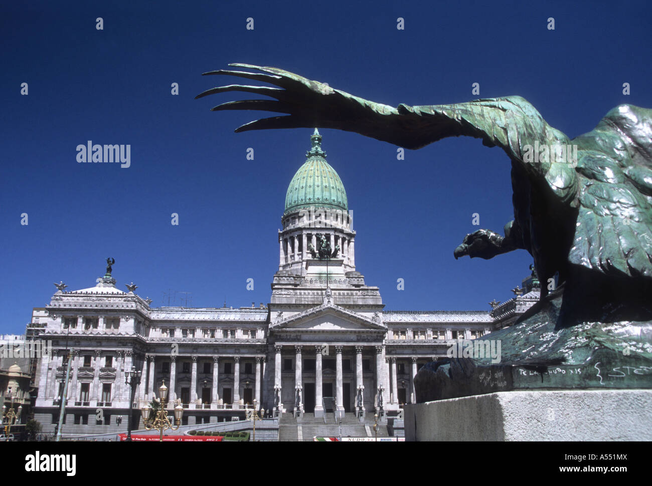 Andean Condor statue and Palace of the Argentine National Congress ...