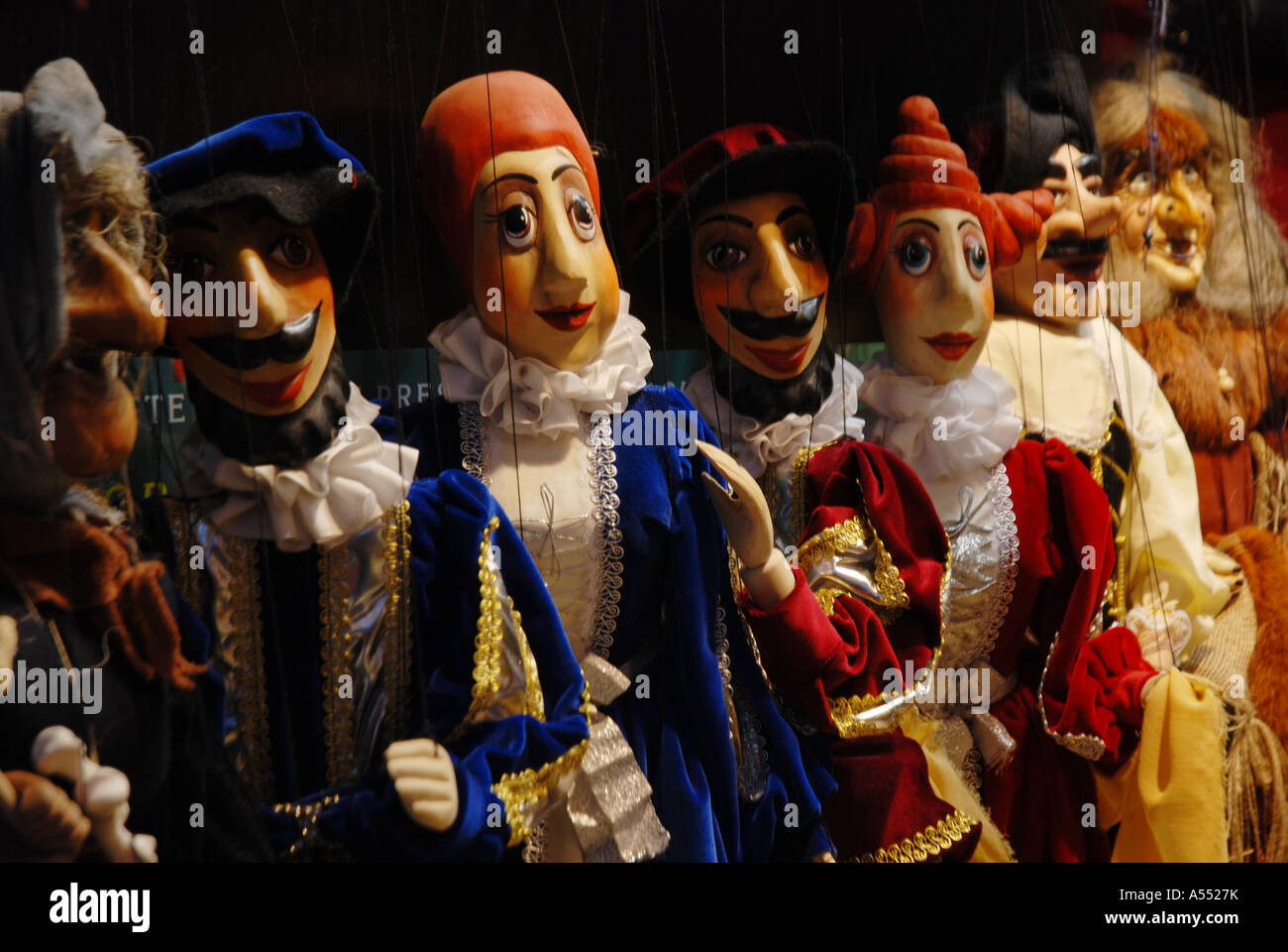 Puppets for sale in a souvenir store, Prague Czech Republic Stock Photo ...