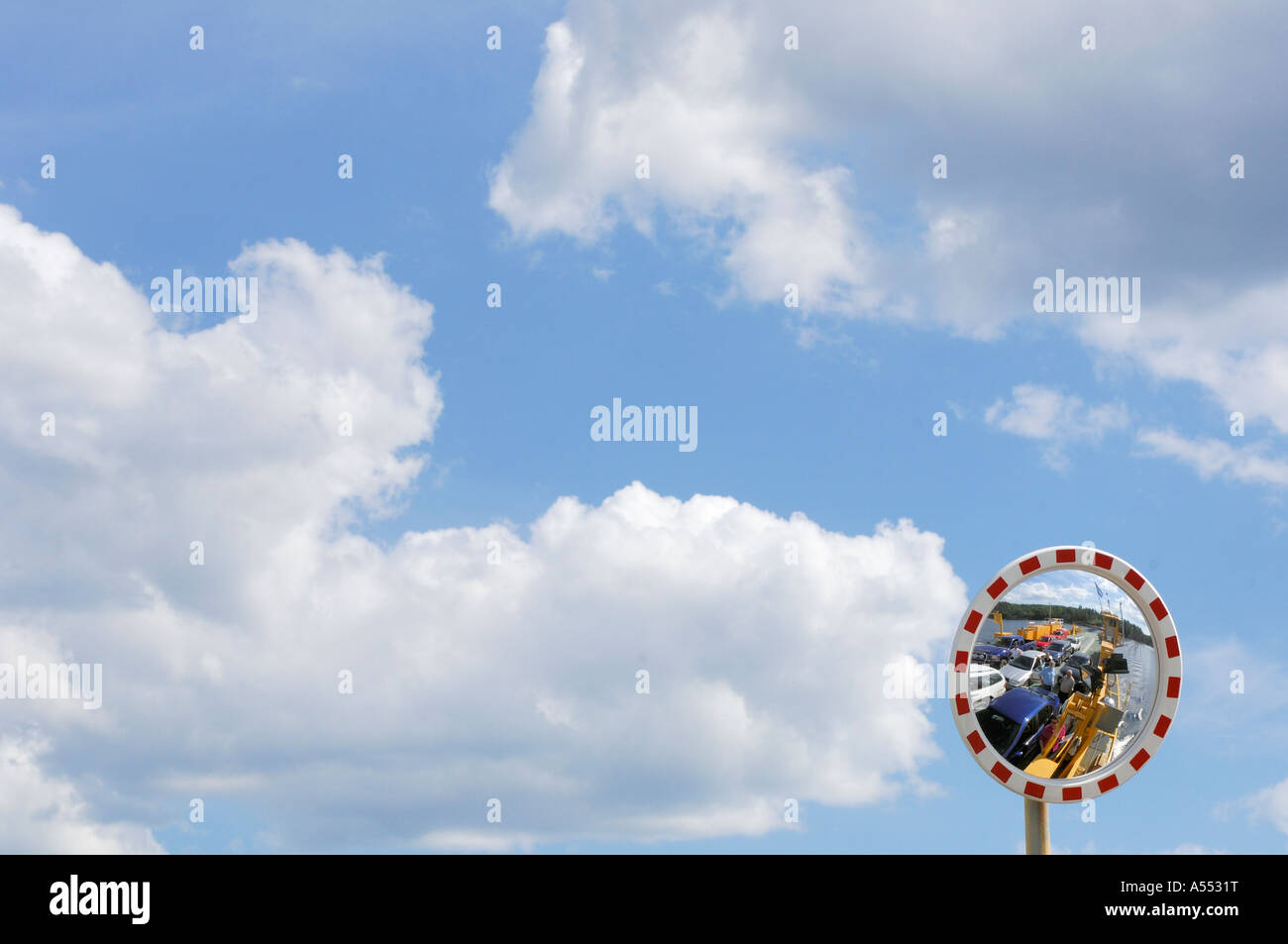 Car reflections in mirror Stock Photo - Alamy