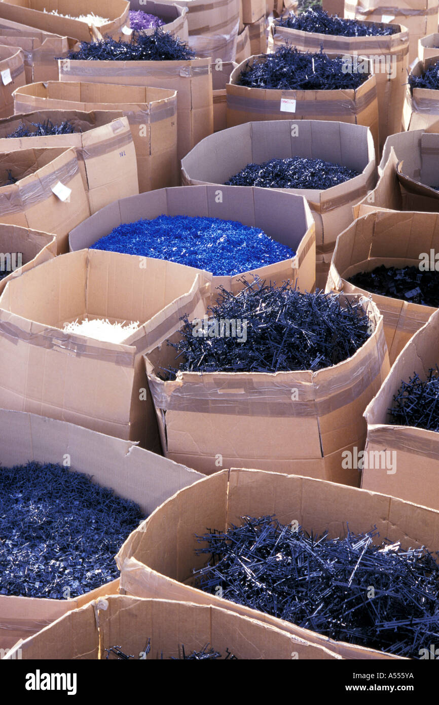 Plastic waste in cardboard boxes Stock Photo - Alamy