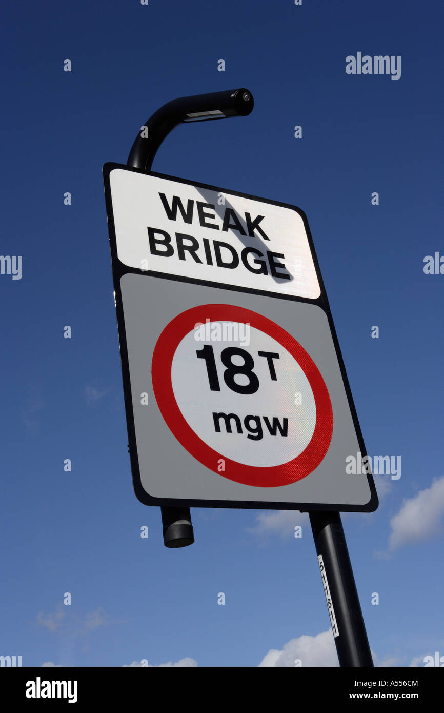 Weak bridge road sign Stock Photo - Alamy