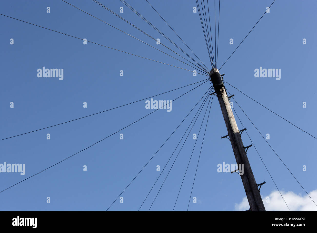 Telegraph Pole with telephone lines Stock Photo - Alamy