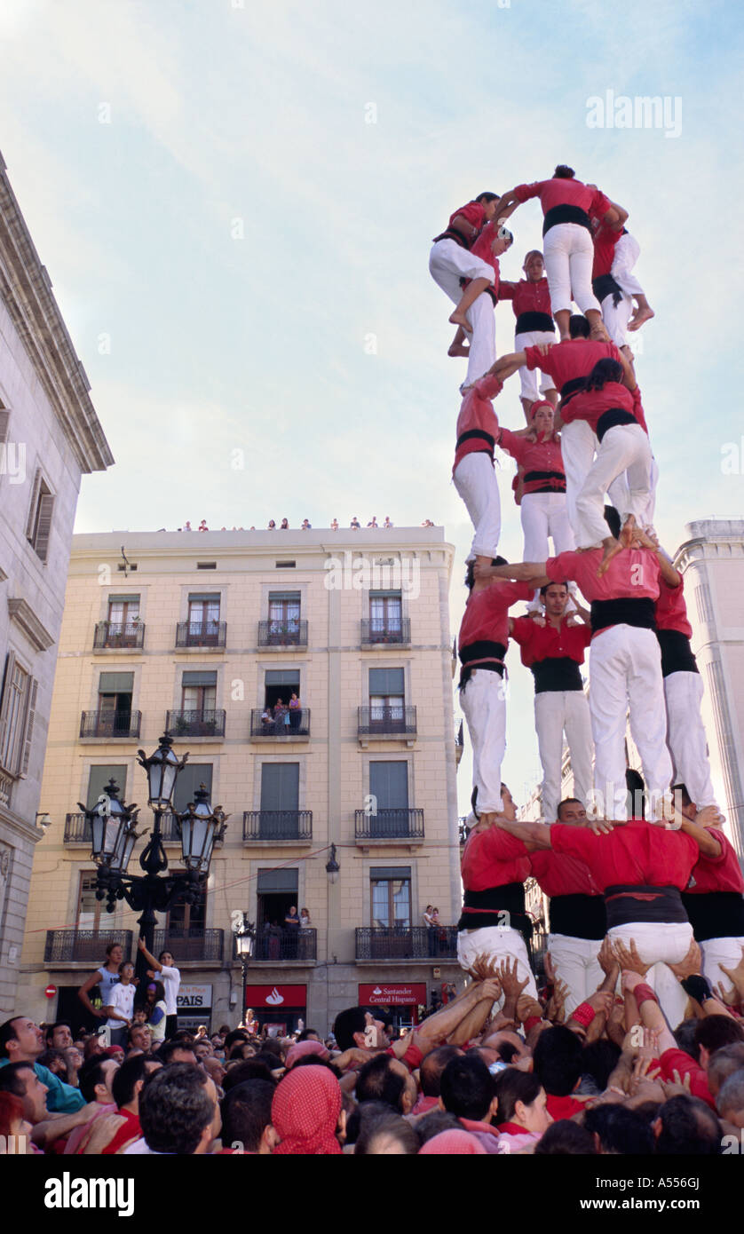 Castellers - Barcelona, Catalunya, SPAIN Stock Photo - Alamy