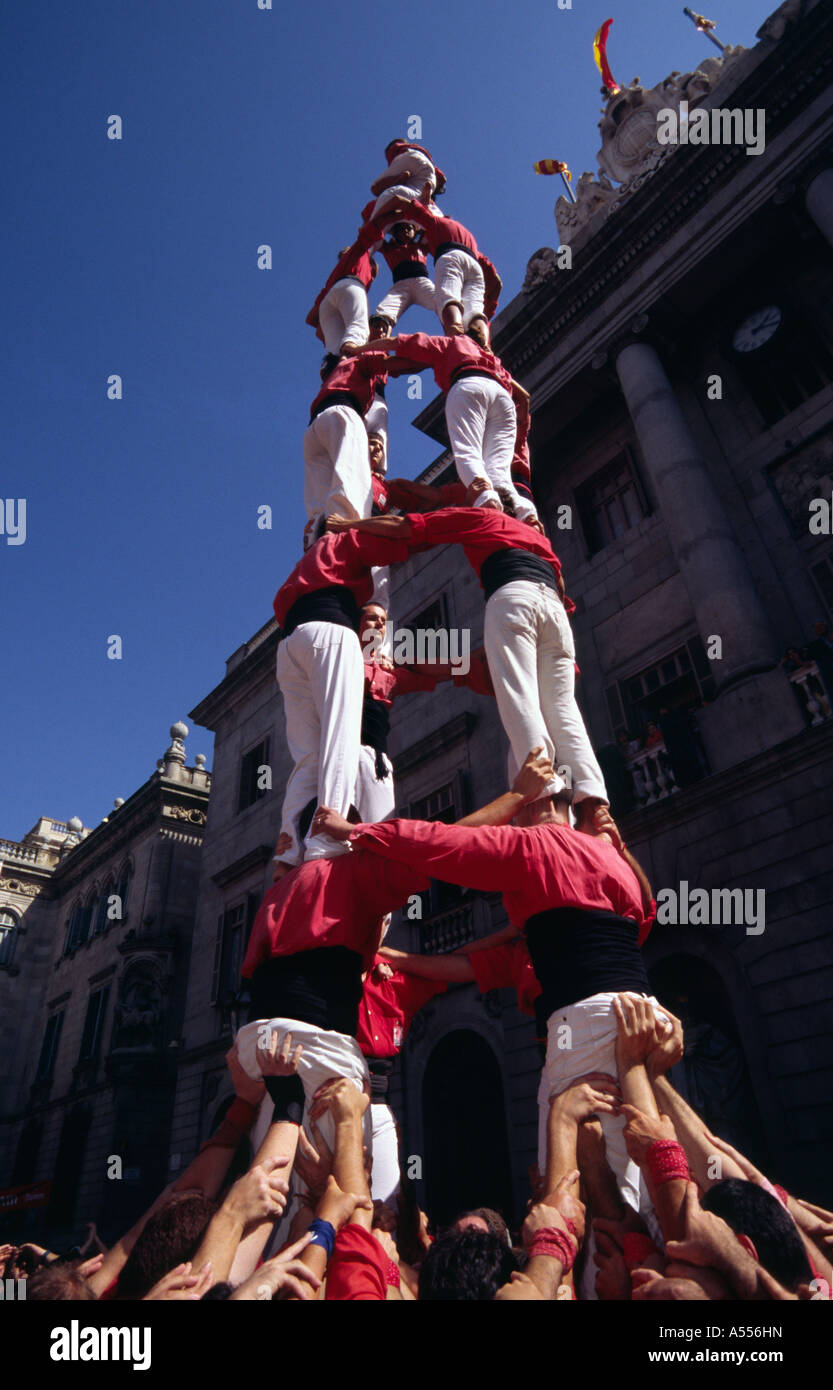 Castellers - Barcelona, Catalunya, SPAIN Stock Photo - Alamy