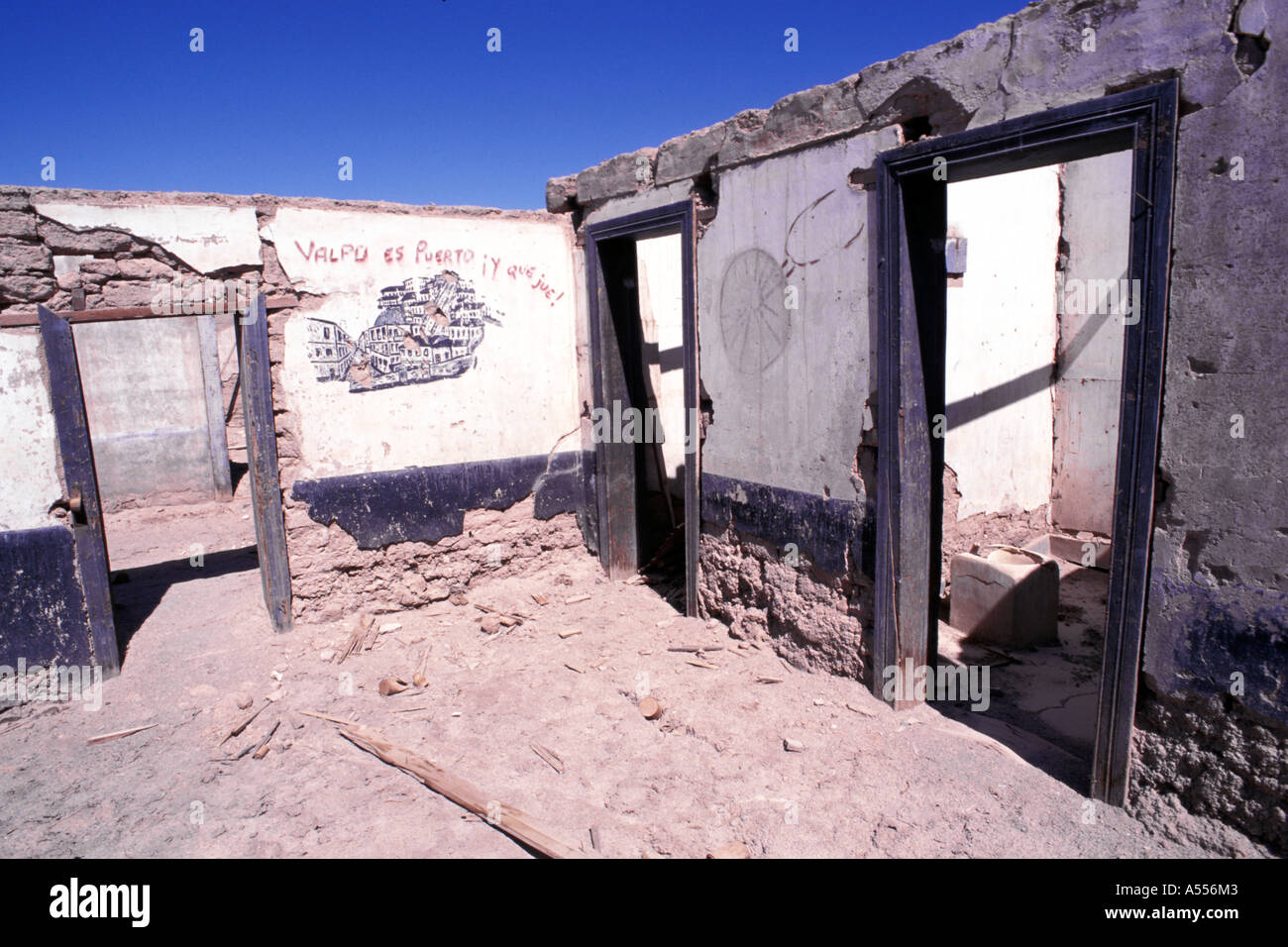 Ruins and old buildings at Chacabuco saltpeter mine Chile Stock Photo ...