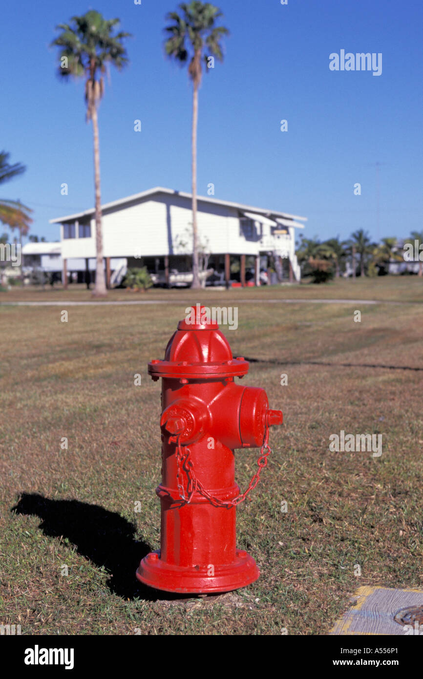Red hydrant or fireplug in Florida Stock Photo - Alamy