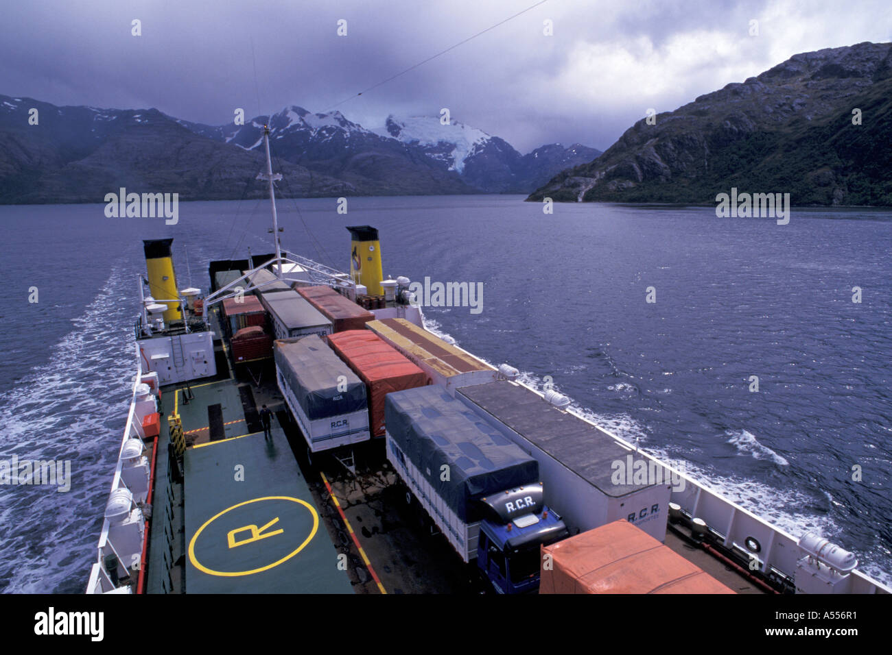 Ferry in South Chile Magellan strait Chile Stock Photo - Alamy