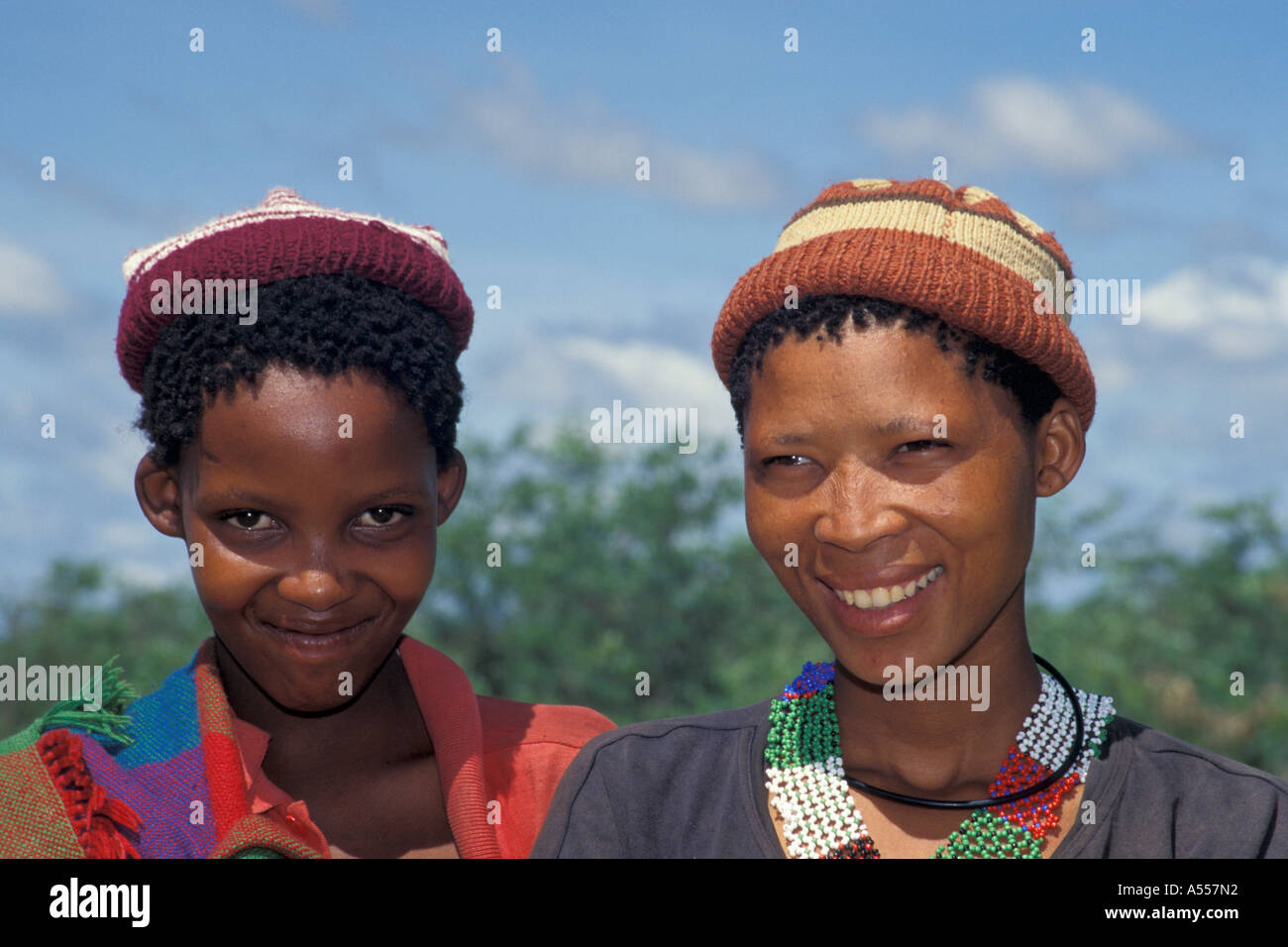 Two young bushman women Namibia Stock Photo - Alamy