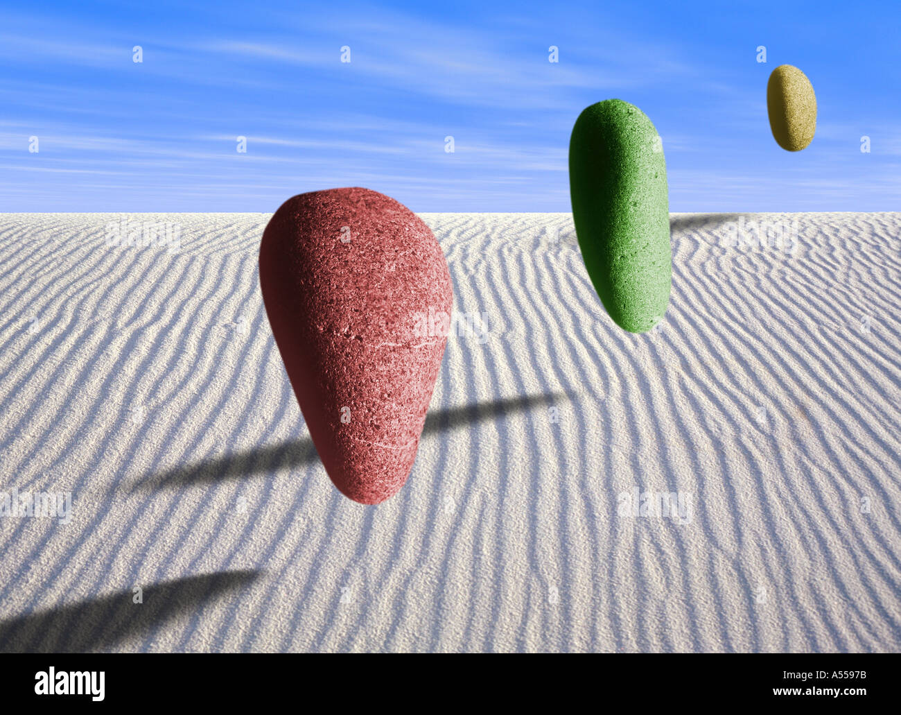 Three floating Rocks Stock Photo - Alamy