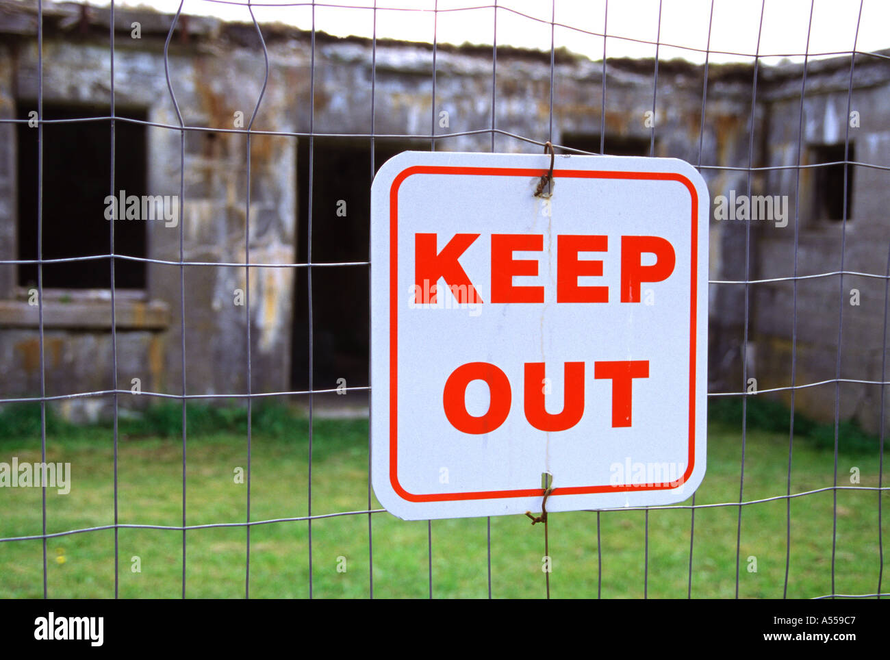 Keep Out Sign historical place reconstruction preservation Stock Photo ...