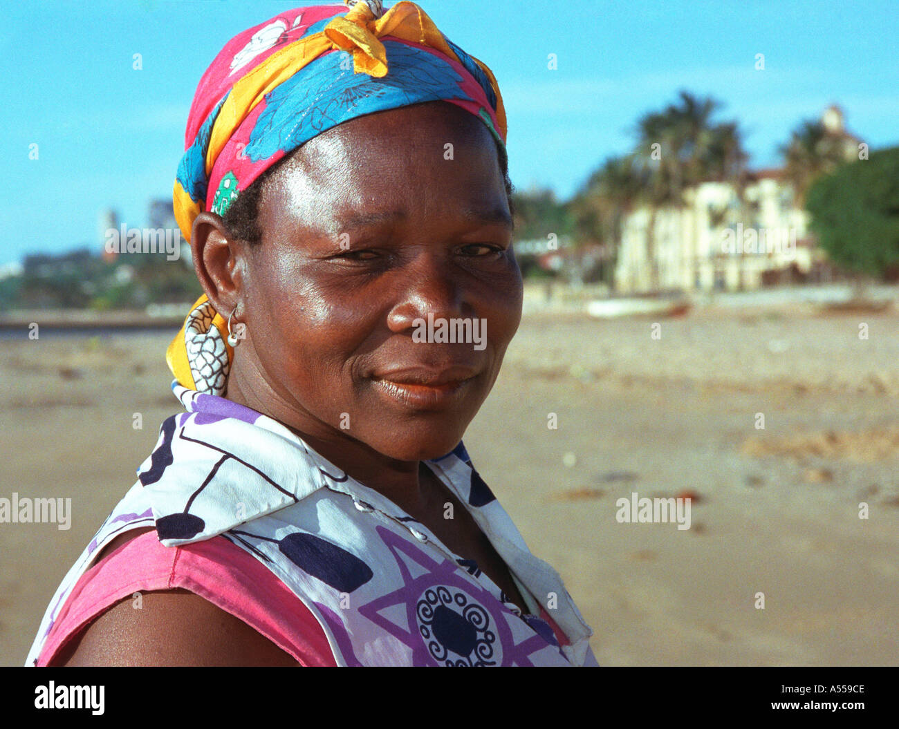 Woman at the Beach in Maputo Mozambique Stock Photo - Alamy