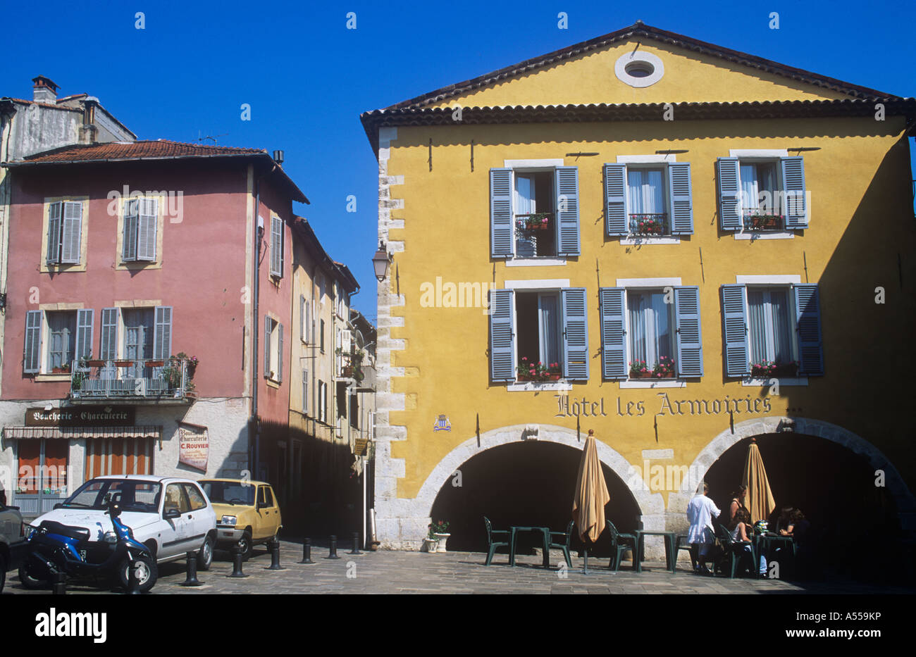 main square, Valbonne, Alpes Maritimes, Cote D'Azur, France Stock Photo ...