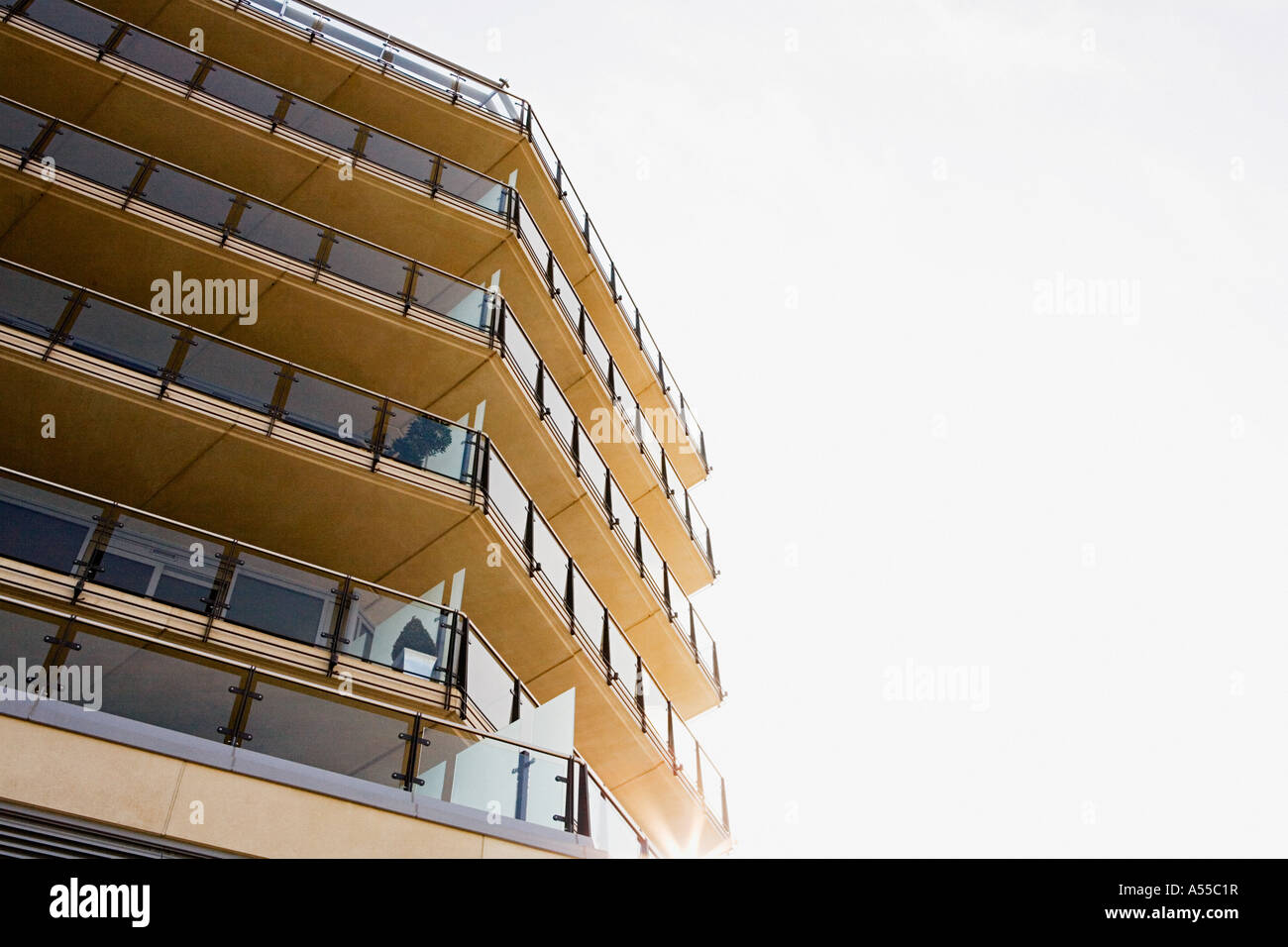 Apartment building with balconies Stock Photo - Alamy